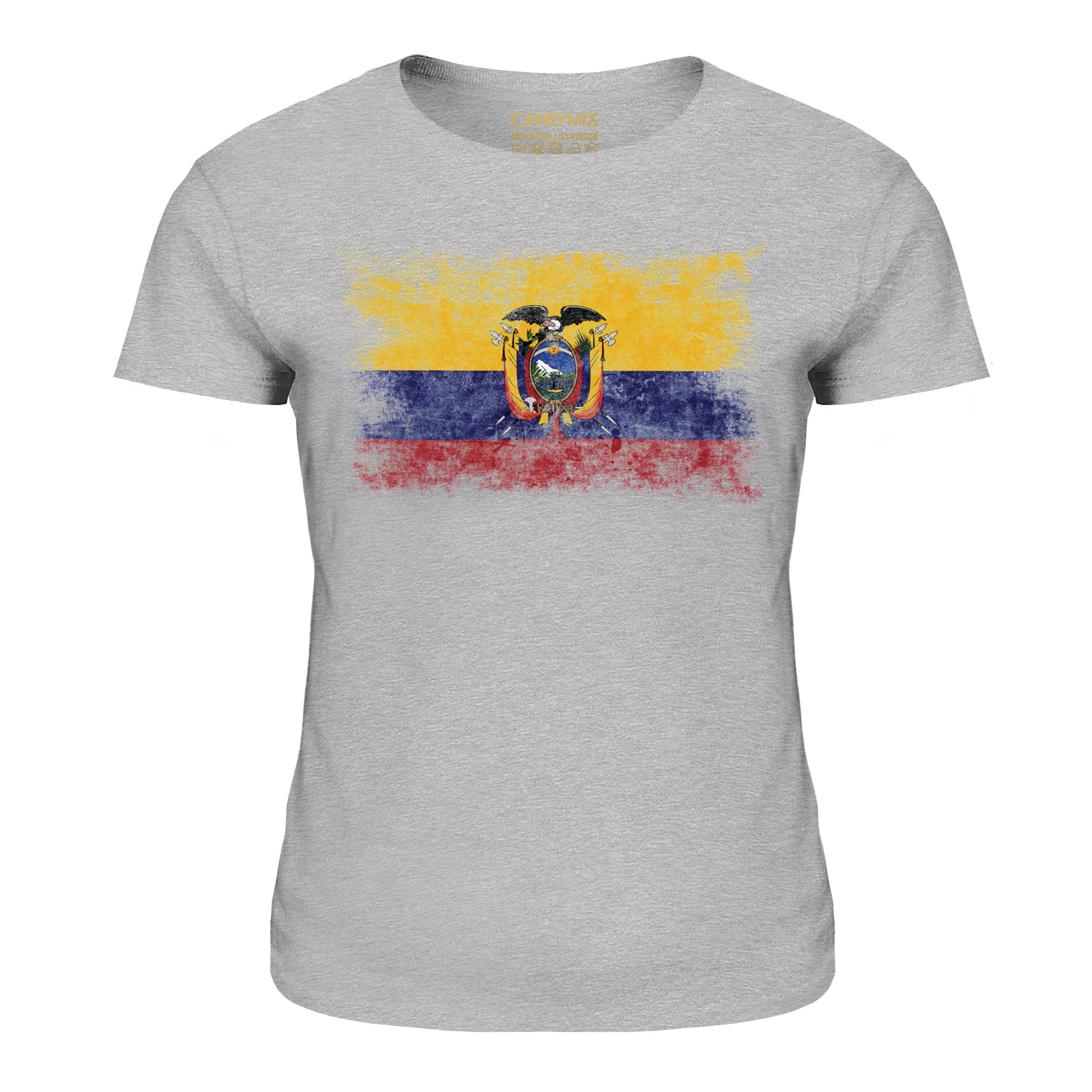 ECUADOR DISTRESSED FLAG LADIES T-SHIRT TOP ECUADORIAN SHIRT FOOTBALL ...
