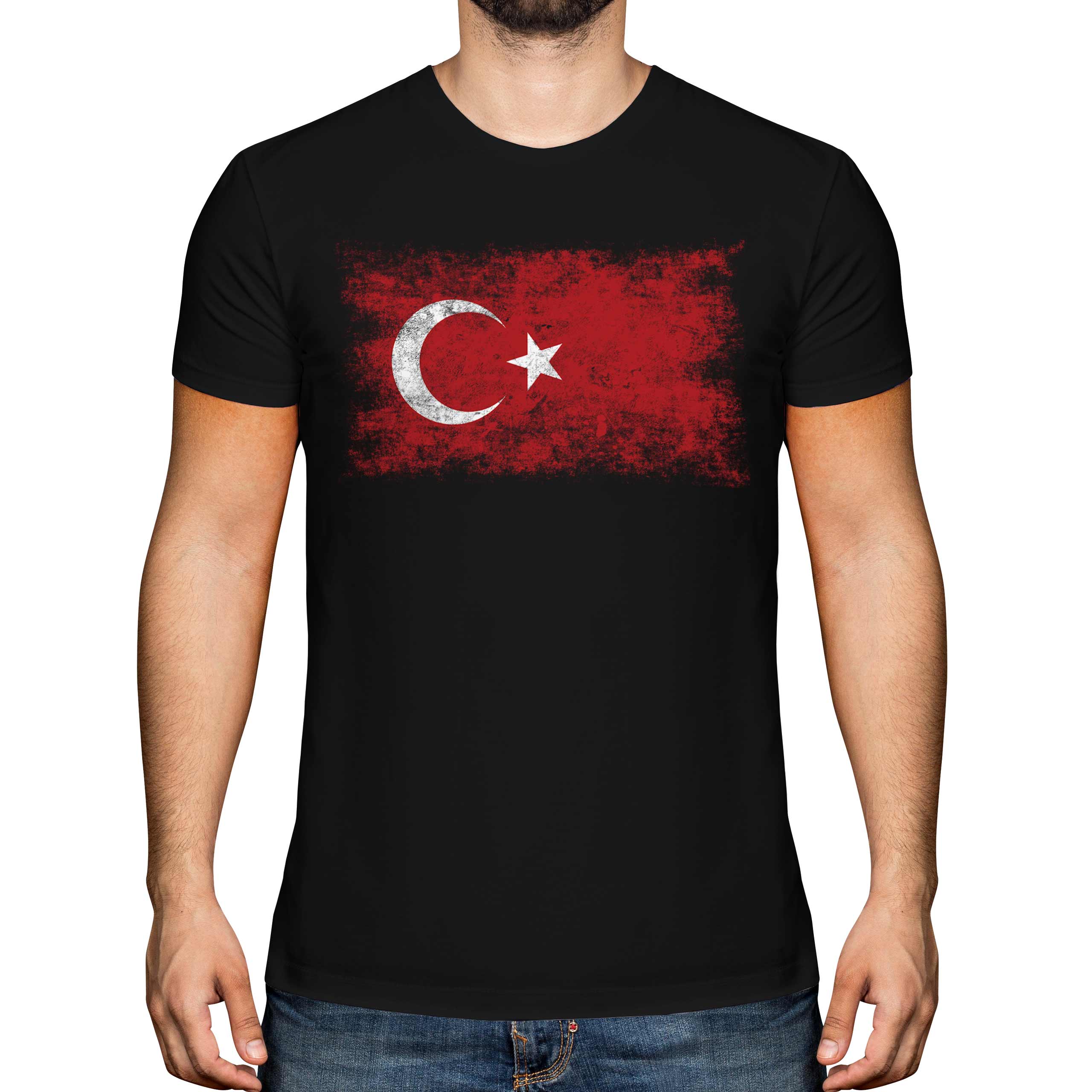 TURKEY DISTRESSED FLAG MENS T-SHIRT TOP TÜRKIYE FOOTBALL TURKISH GIFT ...