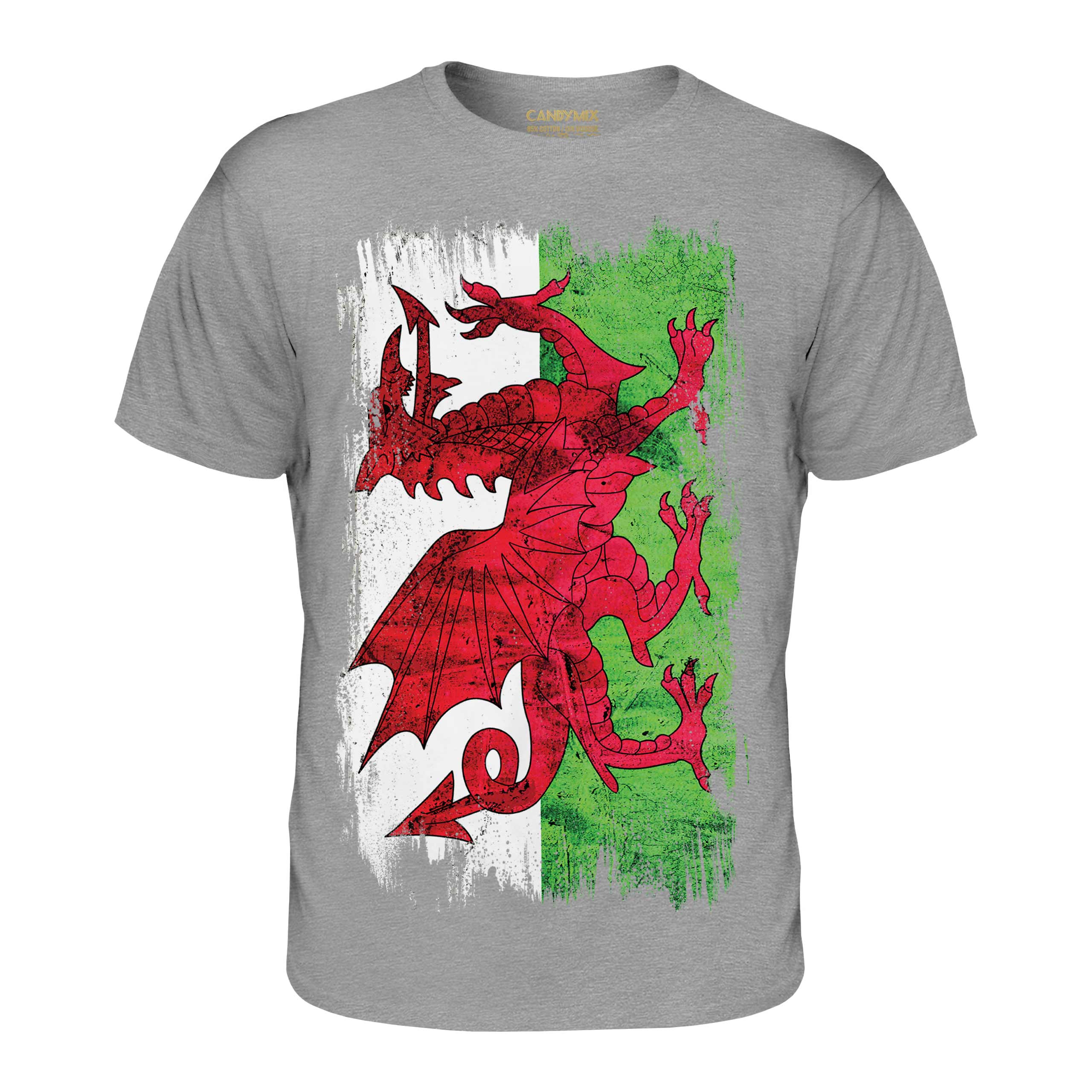 WALES GRUNGE FLAG MENS T-SHIRT TEE TOP WELSH FOOTBALL GIFT SHIRT ...