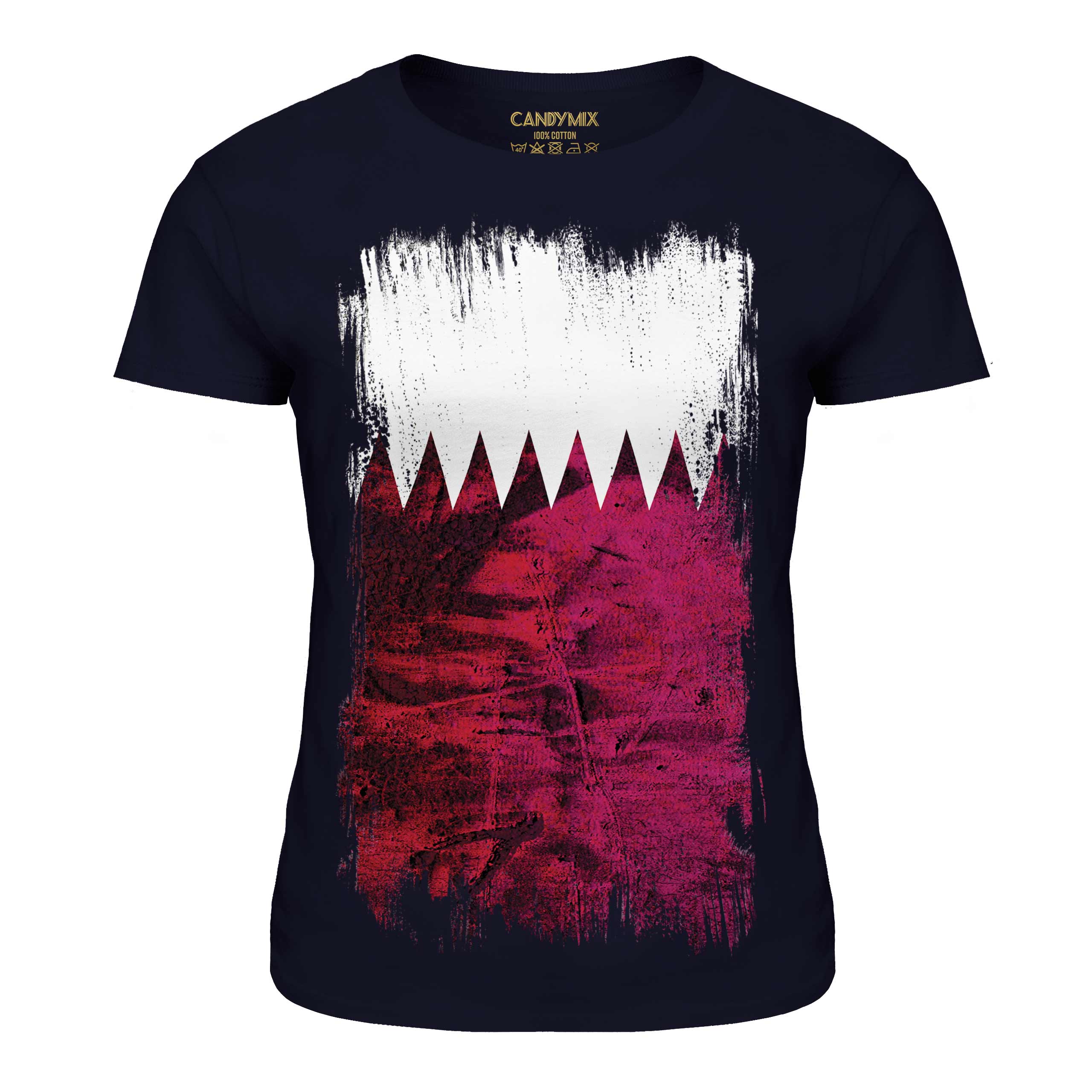 QATAR GRUNGE FLAG LADIES T-SHIRT TEE TOP QATAR FOOTBALL QATARI GIFT ...