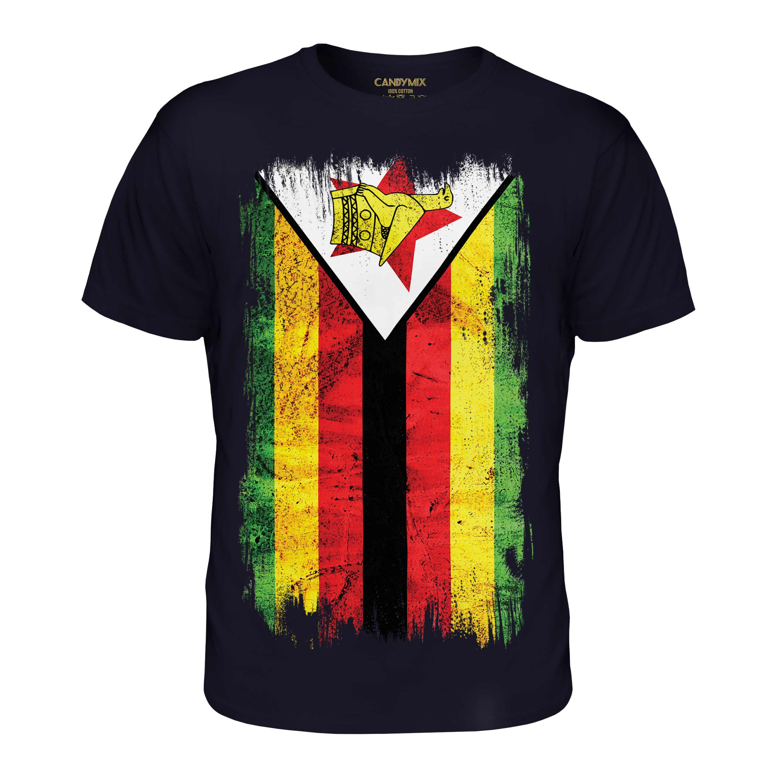 ZIMBABWE GRUNGE FLAG MENS T-SHIRT TEE TOP ZIMBABWEAN SHIRT FOOTBALL ...