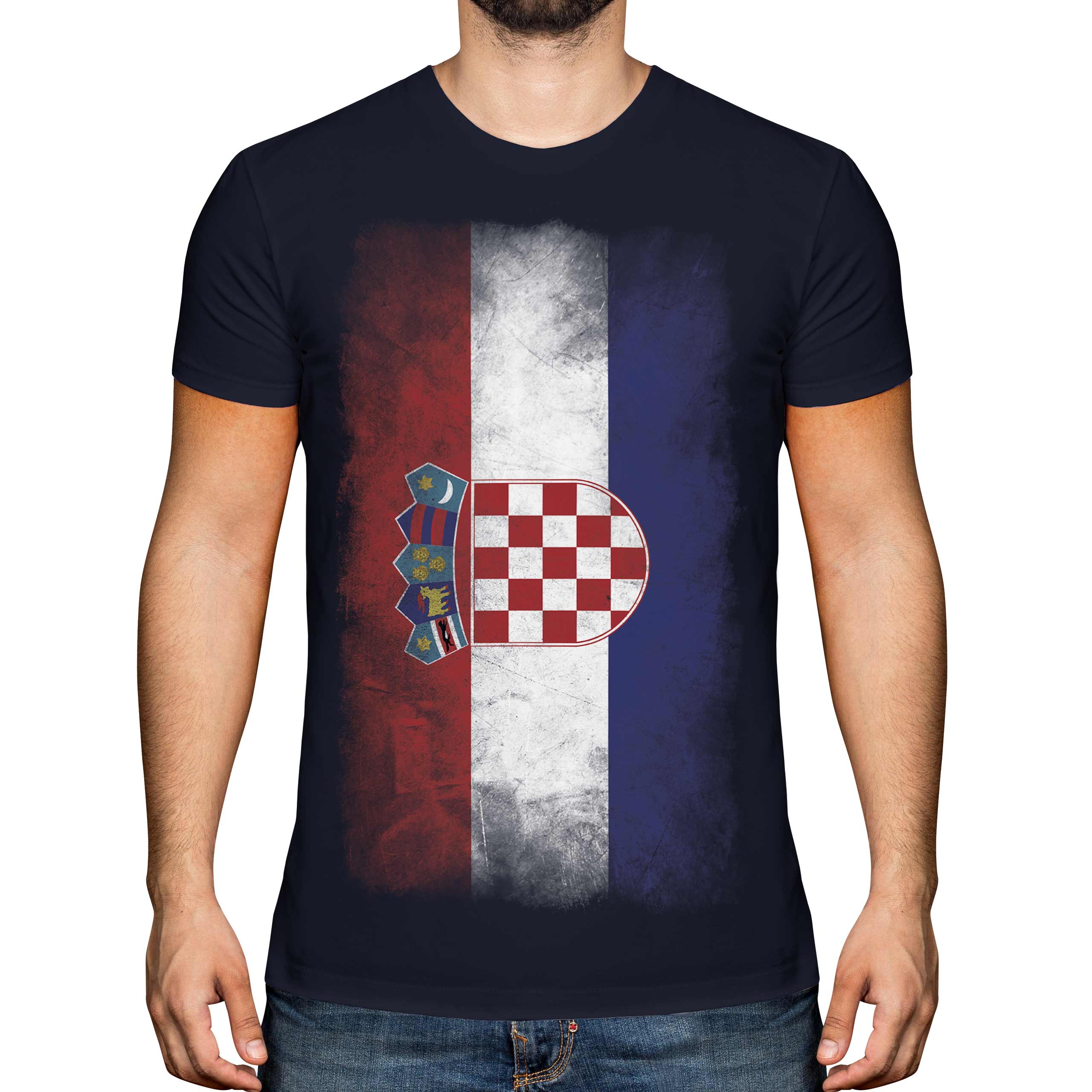 CROATIA FADED FLAG MENS T-SHIRT TEE TOP HRVATSKA FOOTBALL CROATIAN GIFT ...