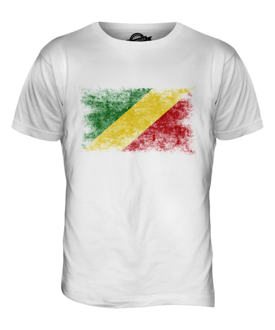 CONGO DISTRESSED FLAG MENS T-SHIRT TOP CONGOLESE SHIRT FOOTBALL JERSEY ...