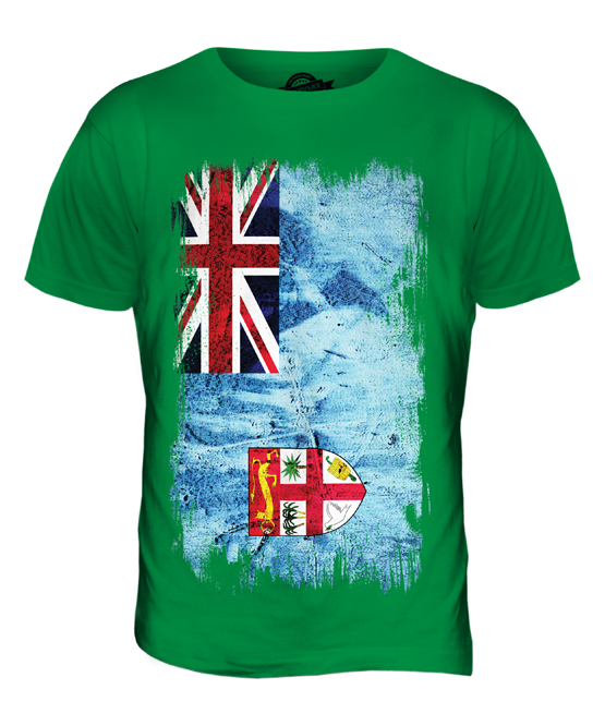 FIJI GRUNGE FLAG MENS T-SHIRT TEE TOP VITI FOOTBALL FIJIAN GIFT SHIRT ...