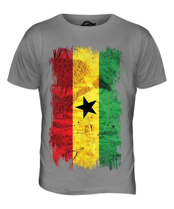 GHANA GRUNGE FLAG MENS T-SHIRT TEE TOP GHANAIAN SHIRT FOOTBALL JERSEY ...