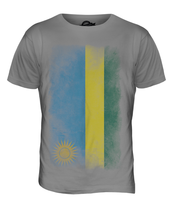RWANDA FADED FLAG MENS T-SHIRT TEE TOP RWANDAN SHIRT FOOTBALL JERSEY ...