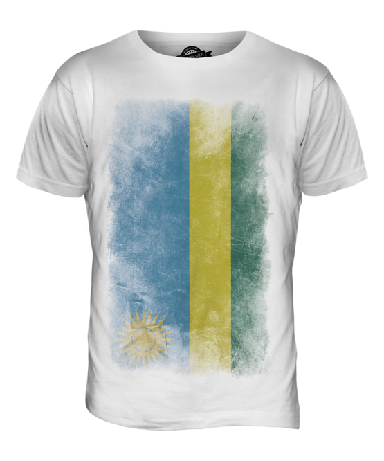 RWANDA FADED FLAG MENS T-SHIRT TEE TOP RWANDAN SHIRT FOOTBALL JERSEY ...