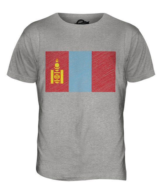 MONGOLIA SCRIBBLE FLAG MENS T-SHIRT TEE TOP GIFT MONGOL ULS MONGOLIAN ...