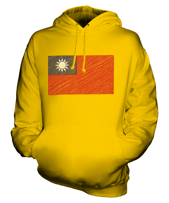 TAIWAN SCRIBBLE FLAG UNISEX HOODIE TOP GIFT ZH?NGHUÁ MÍNGUÓ TÁIWAN ...
