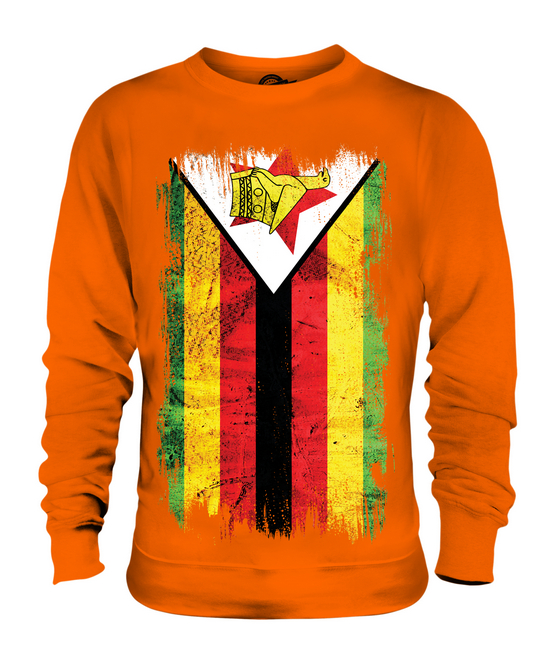 ZIMBABWE GRUNGE FLAG UNISEX SWEATER TOP ZIMBABWEAN SHIRT FOOTBALL ...