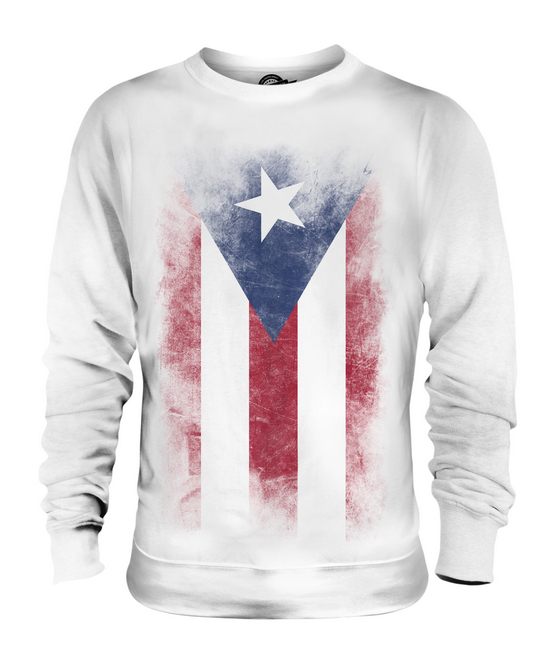 PUERTO RICO FADED FLAG UNISEX SWEATER TOP PUERTO RICAN SHIRT FOOTBALL ...